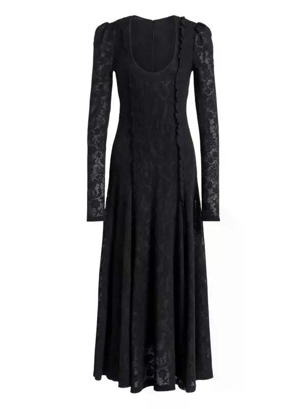 Alberta Ferretti Long-sleeve Midi Dress - Black