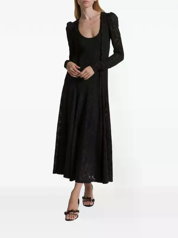 Alberta Ferretti Long-sleeve Midi Dress - Black