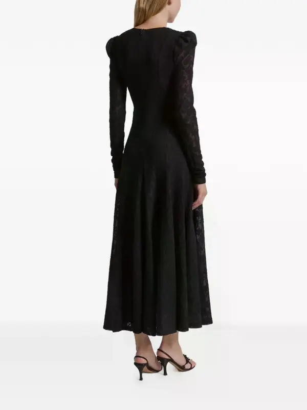 Alberta Ferretti Long-sleeve Midi Dress - Black