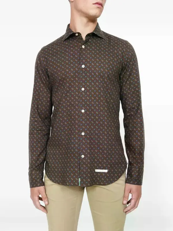TINTORIA MATTEI 954 Paisley-print Shirt - Brown