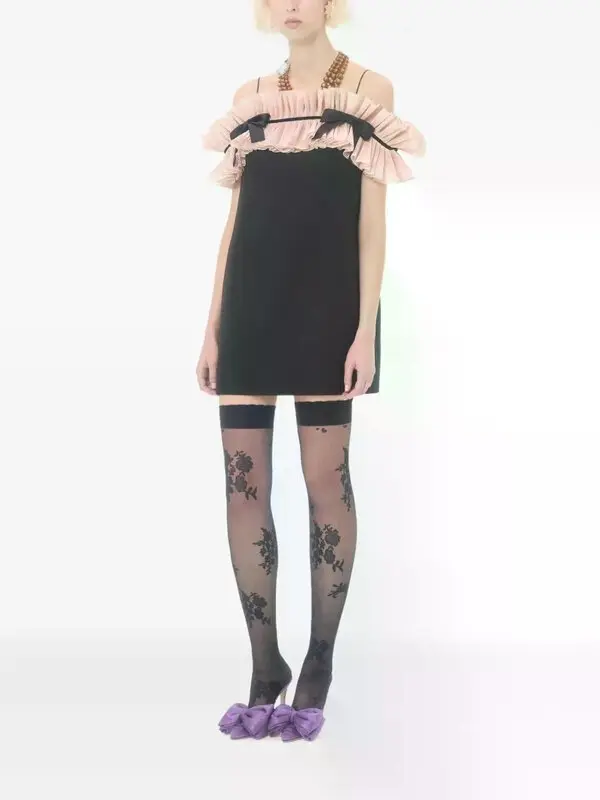 Valentino Garavani Crepe Couture Pleated Bow Mini Dress