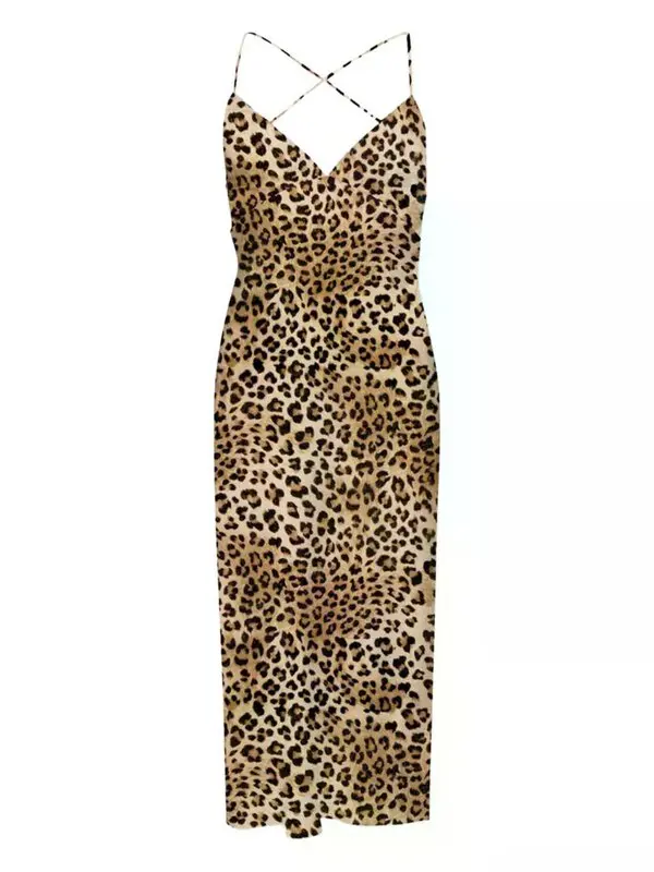 MC2 SAINT BARTH Eydis Leopard-print Maxi Dress - Brown