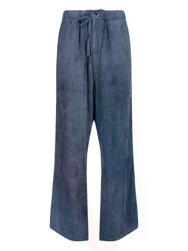 MYTHINKS Drawstring Corduroy Trousers - Blue