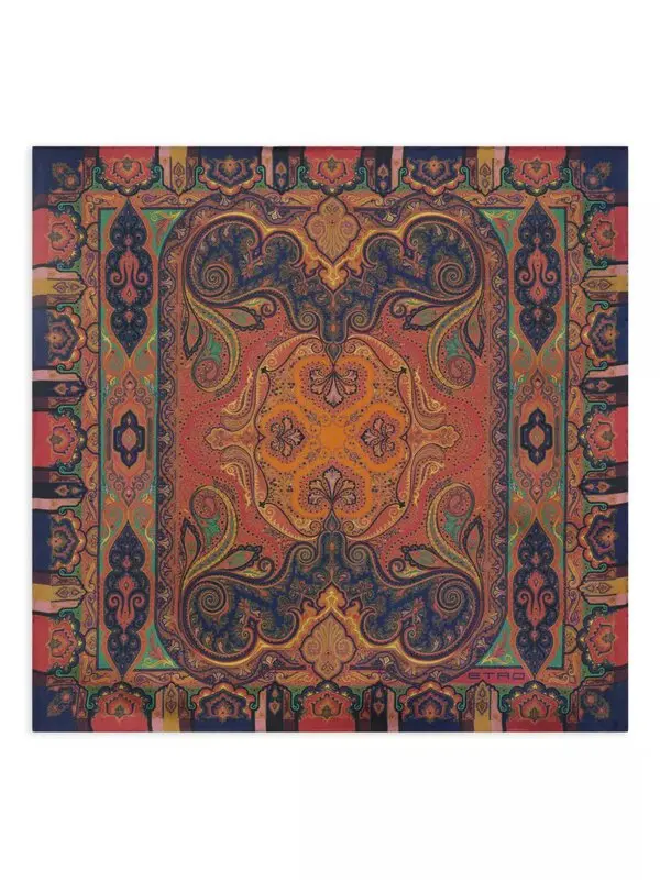Etro Floral Paisley Silk Pocket Square