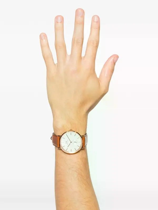 DANIEL WELLINGTON Multi-eye St Mawes Leather Strap 40mm - Neutrals