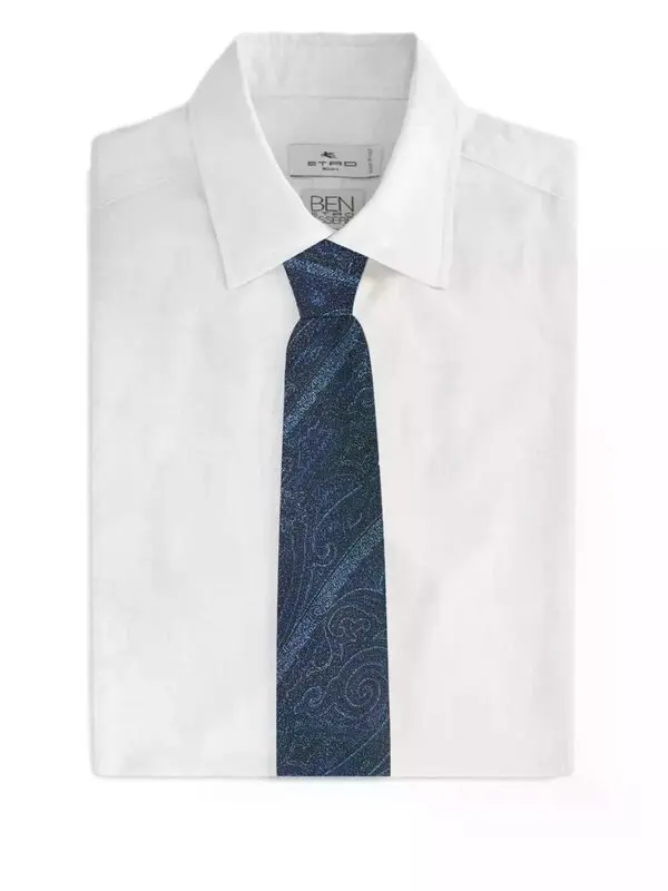 Etro Jacquard Motif Neck Tie - Blue