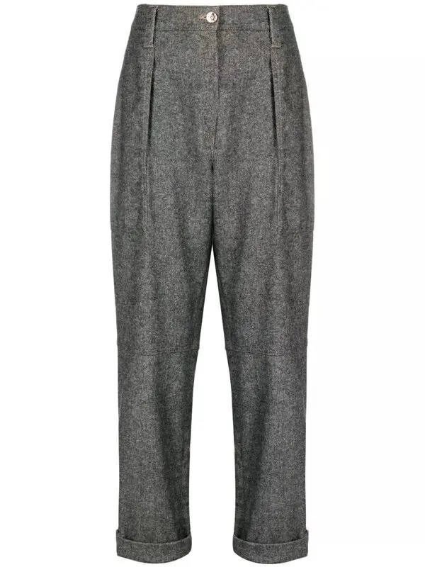 Brunello Cucinelli Cropped Wool-blend Trousers