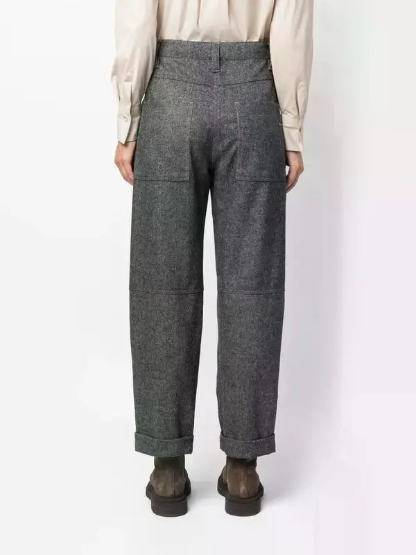 Brunello Cucinelli Cropped Wool-blend Trousers