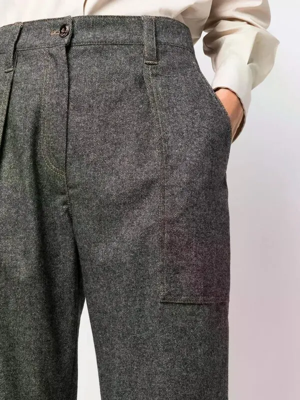 Brunello Cucinelli Cropped Wool-blend Trousers
