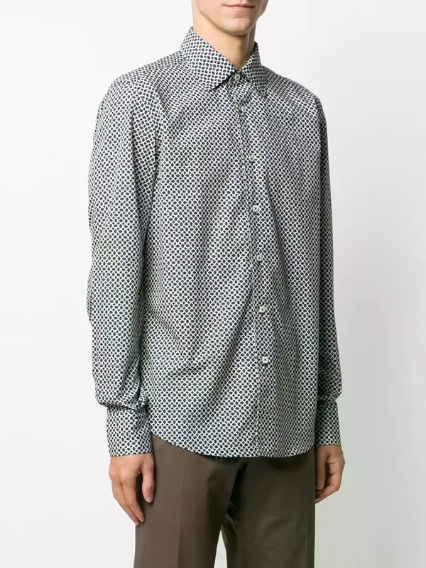 DELL'OGLIO Geometric Button-down Shirt