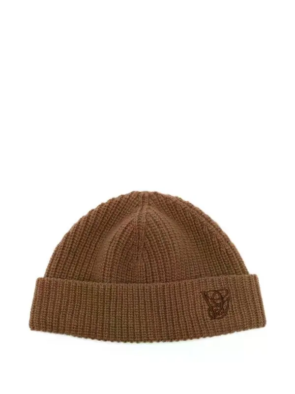Valentino Garavani Logo-embroidered Beanie - Brown