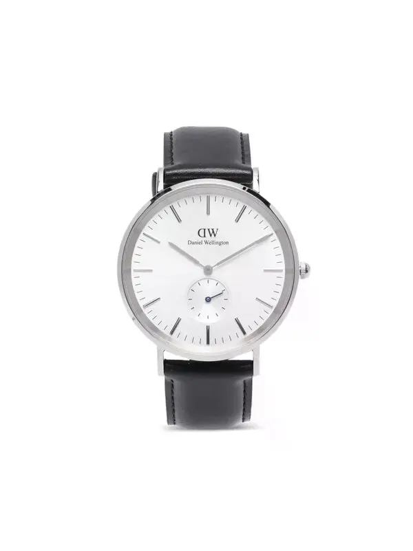 DANIEL WELLINGTON 40mm Multi-eye Leather Strap Watch - Silver