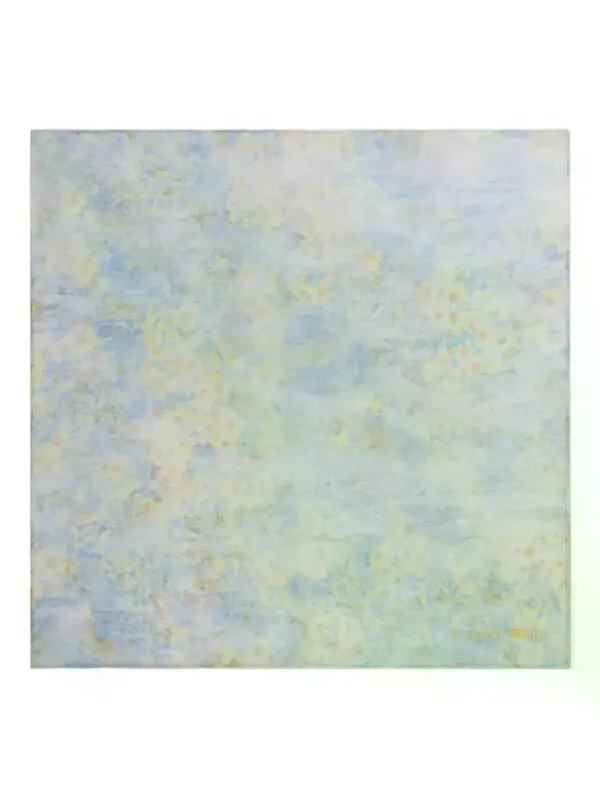 Alberta Ferretti Floral Silk Scarf - Blue