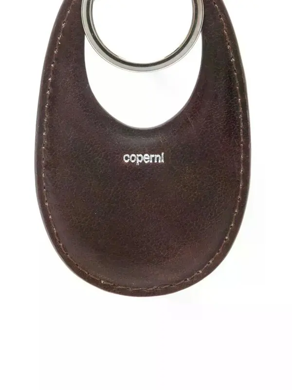 Coperni Swipe Leather Keychain - Brown