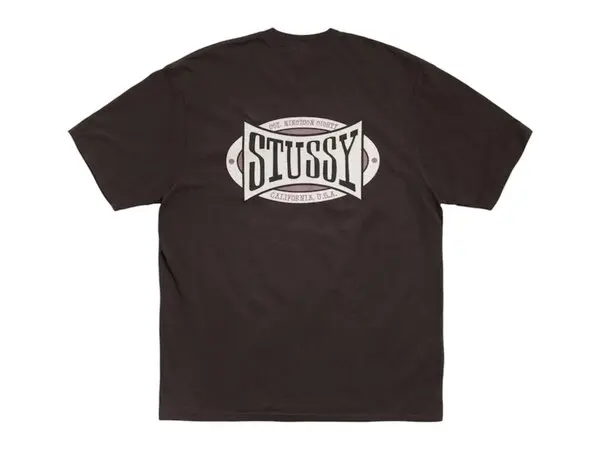 StÜssy Champion Oval Pigment Dyed Tee Shirt - Faded Black