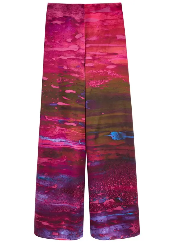ROKSANDA Arneau Printed Wide-leg Silk Trousers - Multicoloured 1