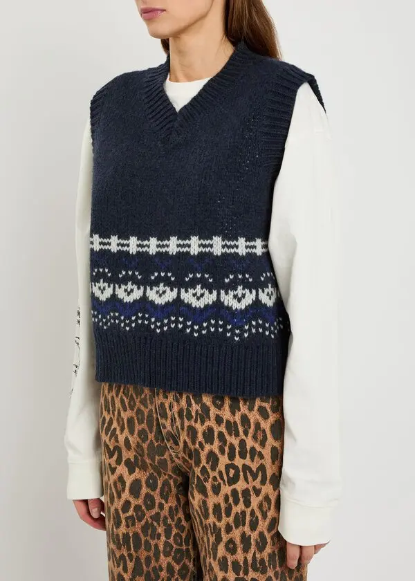 DAMSON MADDER Fair Isle Wool Vest