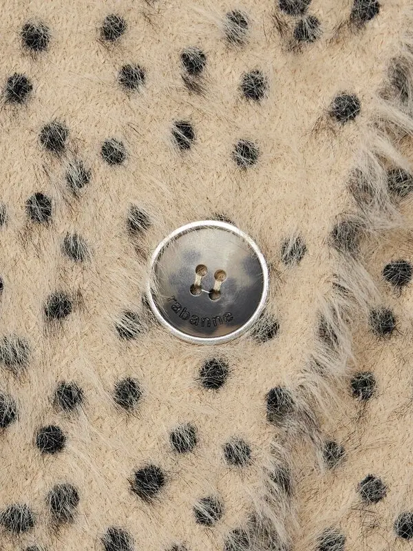 Rabanne Brushed Cheetah-print Stretch-knit Cardigan