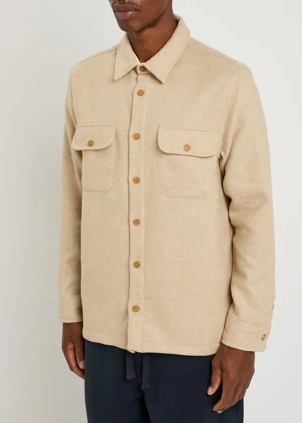 WAX LONDON Lomond Wool-blend Overshirt - Ecru