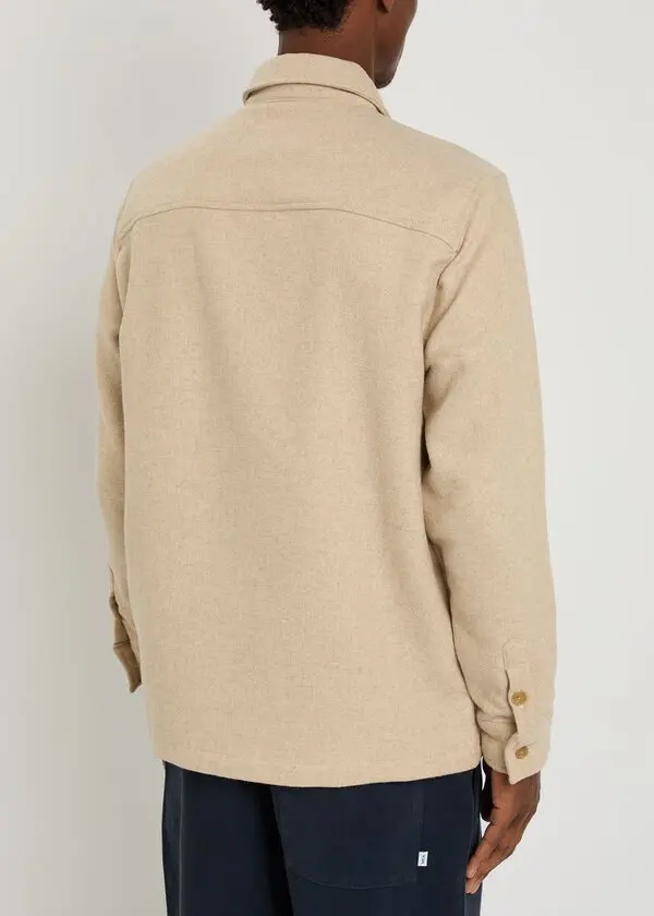 WAX LONDON Lomond Wool-blend Overshirt - Ecru