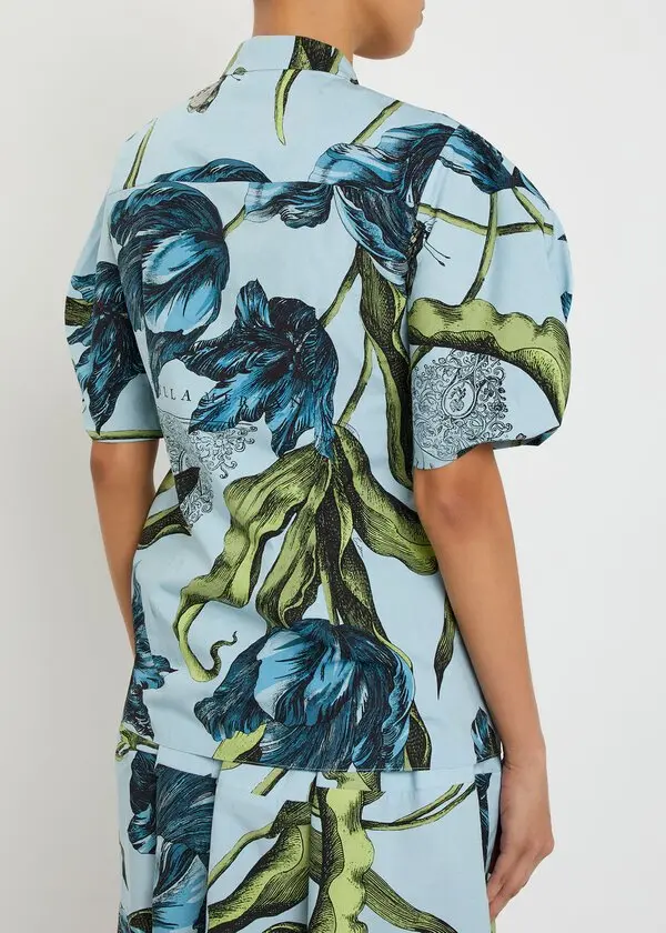 Erdem Printed Cotton-poplin Blouse