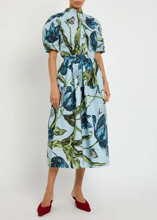 Erdem Printed Cotton-poplin Blouse