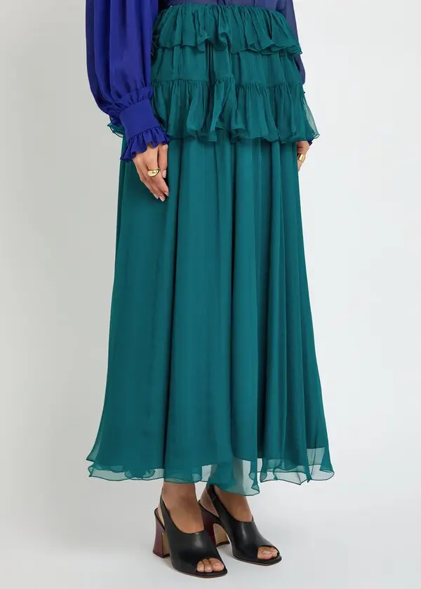 Chloé Silk Chiffon Maxi Skirt