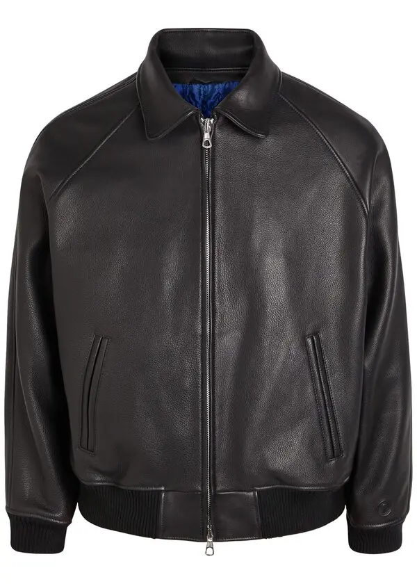PICANTE Logo-embossed Leather Jacket