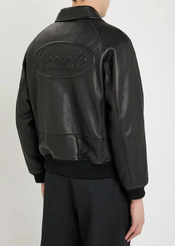 PICANTE Logo-embossed Leather Jacket