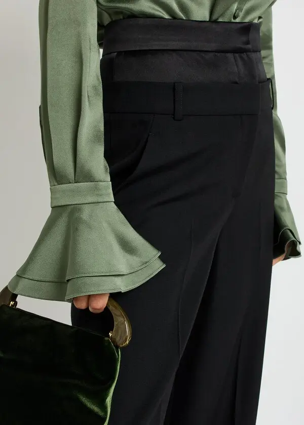 Erdem Layered Wide-leg Trousers