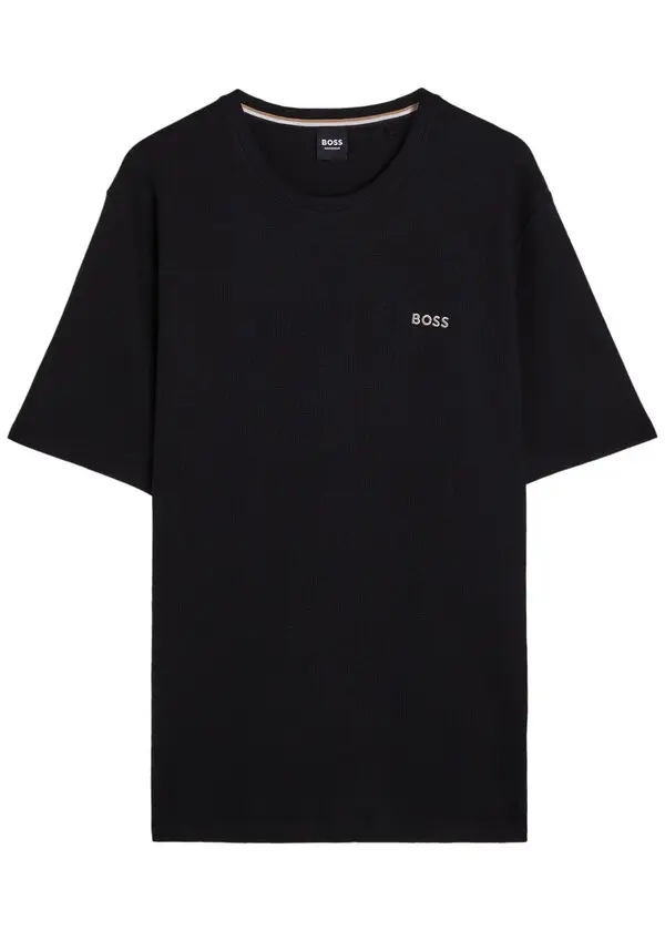 BOSS Waffle Cotton-blend T-shirt - Black