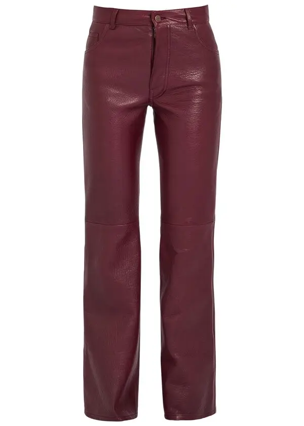 Chloé Grained Leather Flared Trousers
