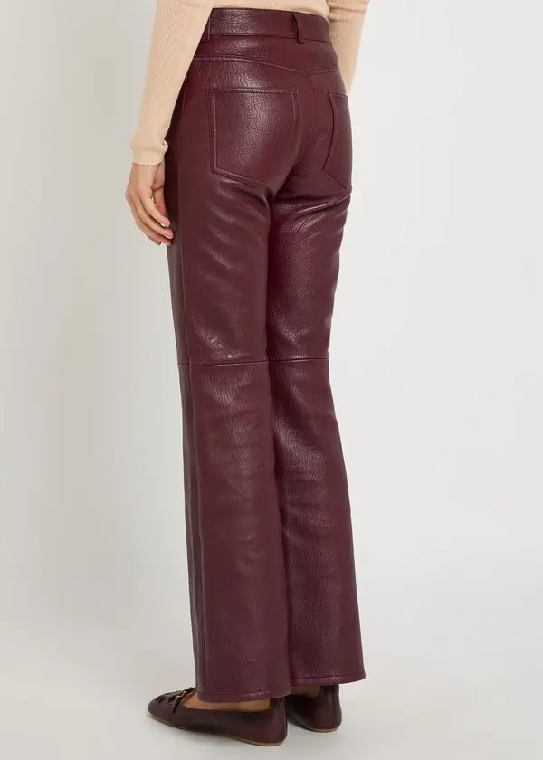 Chloé Grained Leather Flared Trousers