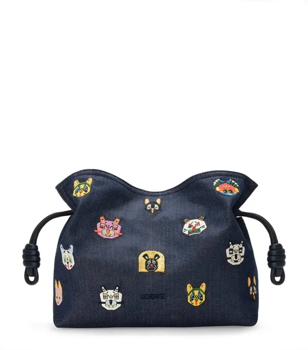 Loewe X Louis Wain Medium Denim Flamenco Clutch