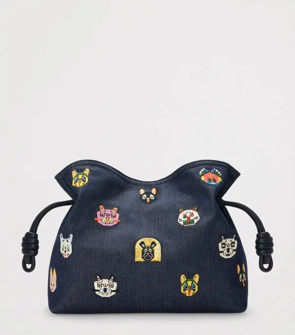 Loewe X Louis Wain Medium Denim Flamenco Clutch
