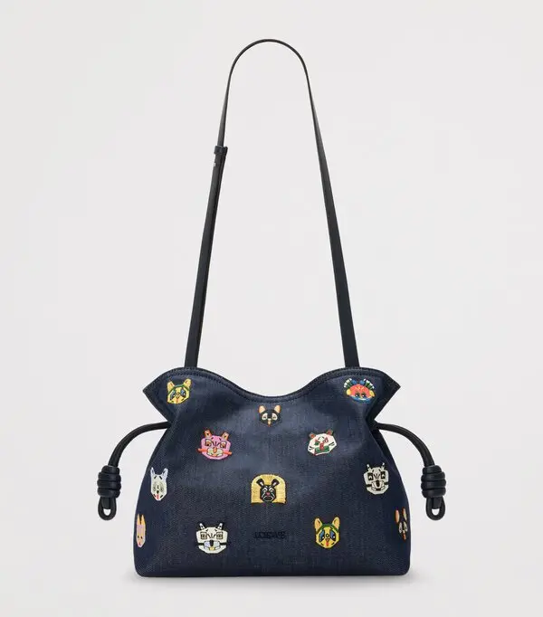 Loewe X Louis Wain Medium Denim Flamenco Clutch
