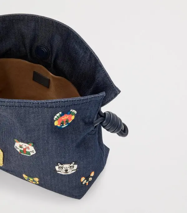 Loewe X Louis Wain Medium Denim Flamenco Clutch