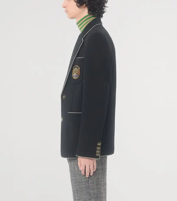 Valentino Garavani Virgin Wool Crest Blazer - Black