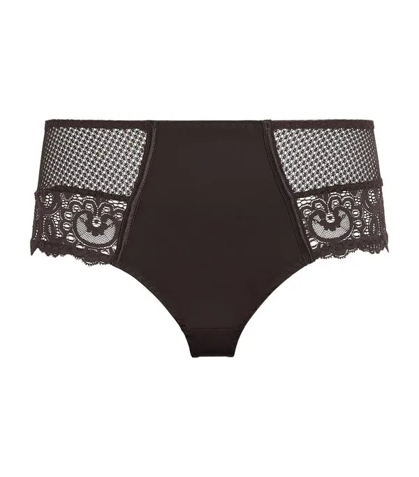 Maison Lejaby Cotton Lace-detail Gaby Briefs - Brown