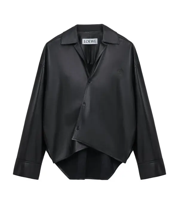 Loewe Nappa Lambskin Draped Shirt - Black