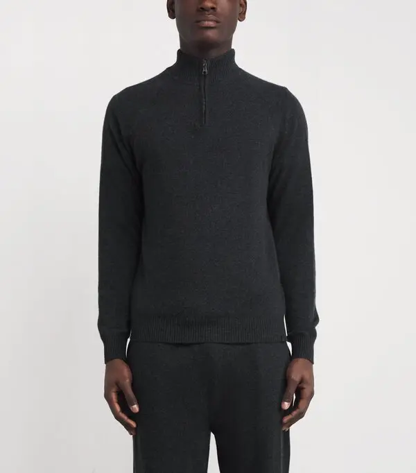 Derek Rose Cashmere Half-zip Finley Sweater