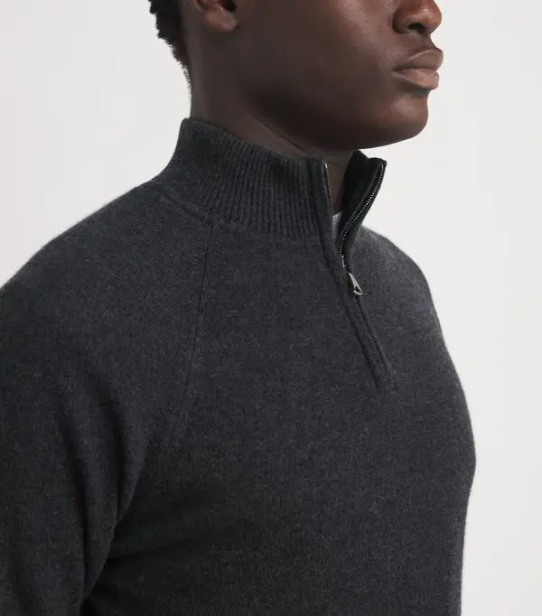 Derek Rose Cashmere Half-zip Finley Sweater
