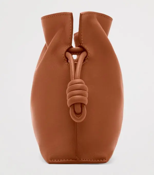 Loewe Mini Leather Flamenco Clutch Shoulder Bag - Brown