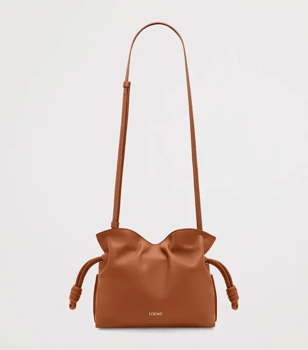 Loewe Mini Leather Flamenco Clutch Shoulder Bag - Brown