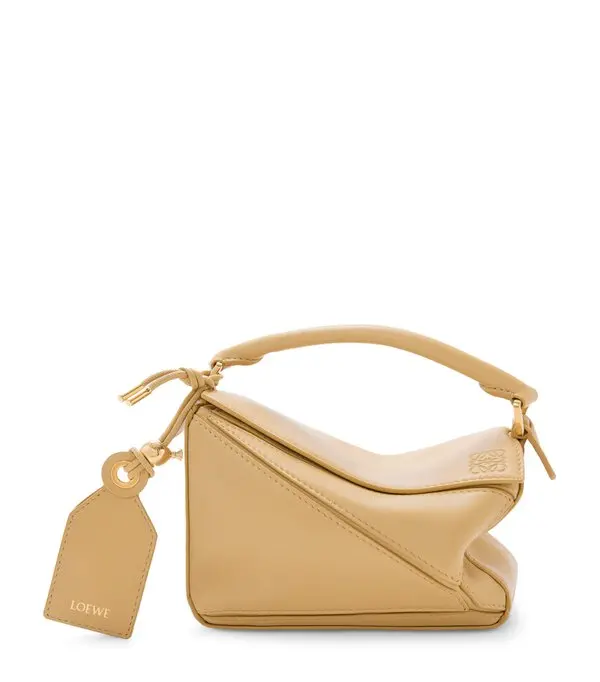 Loewe Mini Leather Puzzle Top Handle Bag - Yellow