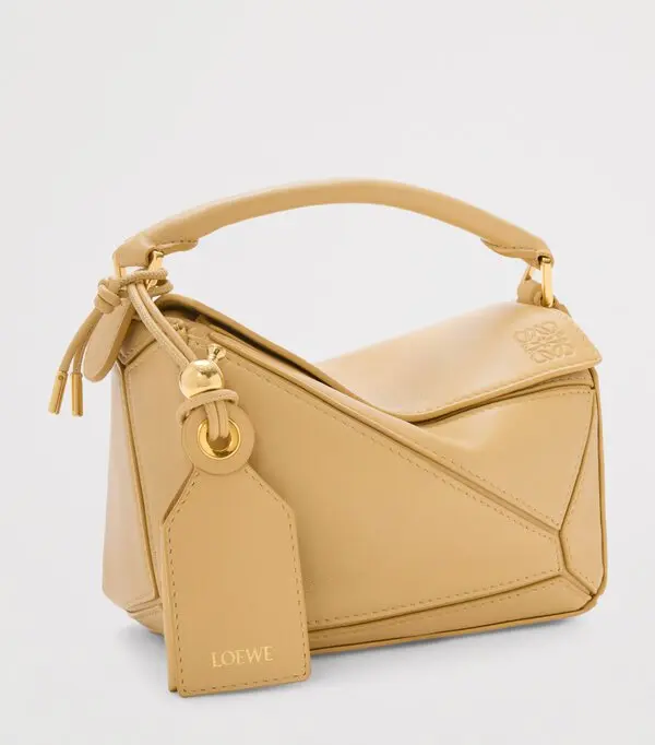 Loewe Mini Leather Puzzle Top Handle Bag - Yellow