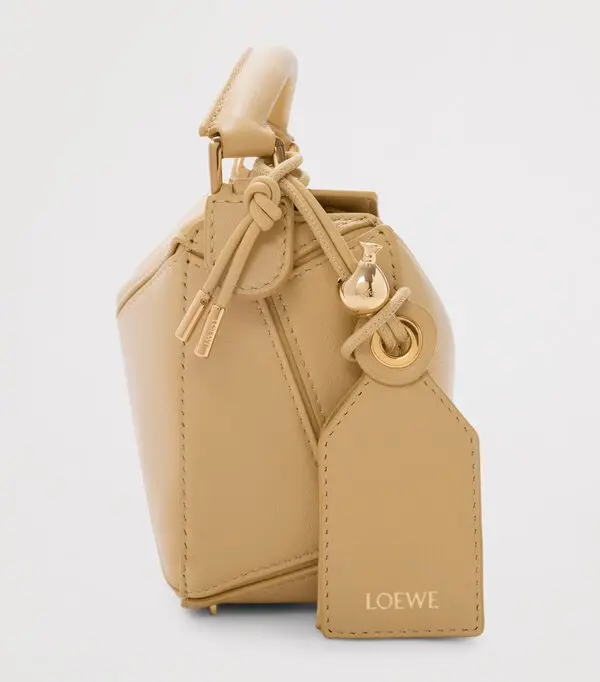 Loewe Mini Leather Puzzle Top Handle Bag - Yellow