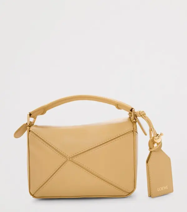 Loewe Mini Leather Puzzle Top Handle Bag - Yellow