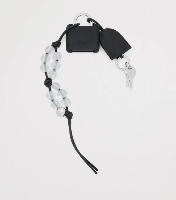Loewe Leather Amazona Padlock Bag Charm - Black