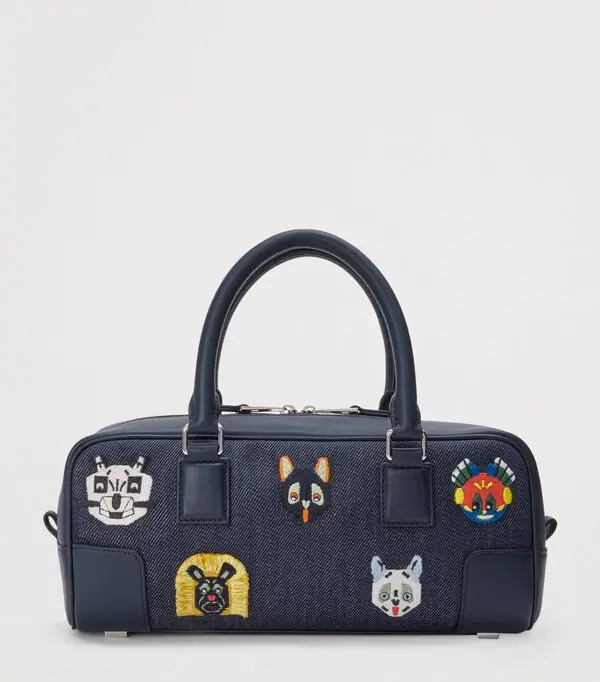 Loewe X Louis Wain Denim Amazona 23 Top Handle Bag